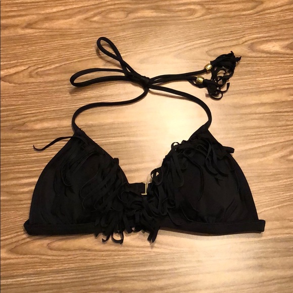 Victoria's Secret | Swim | Victorias Secret Swim Black Triangle Fringe ...
